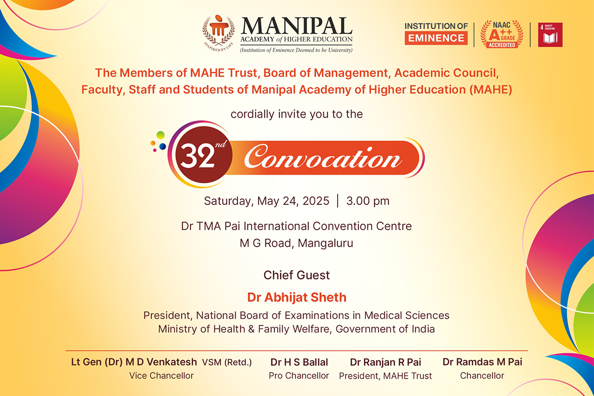 MAHE to Celebrate Academic Excellence at 32nd Convocation