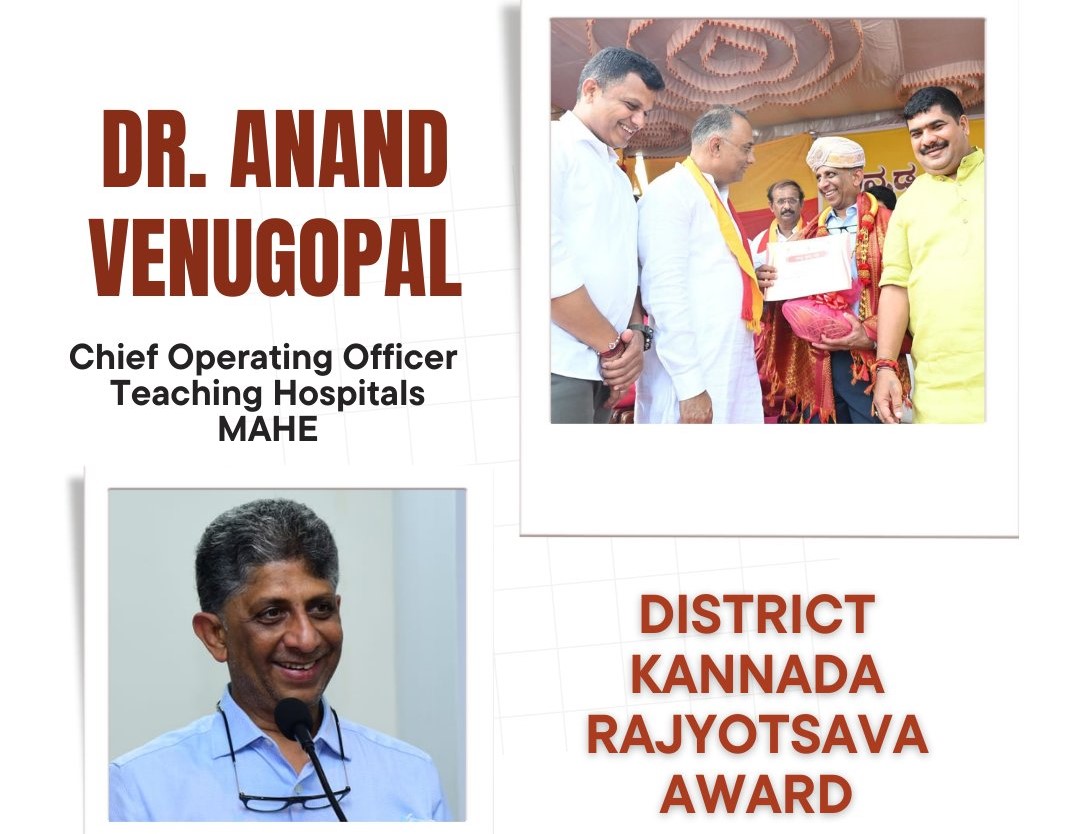 Dr. Anand Venugopal received the DK Dist Kannada Rajyotsava Award